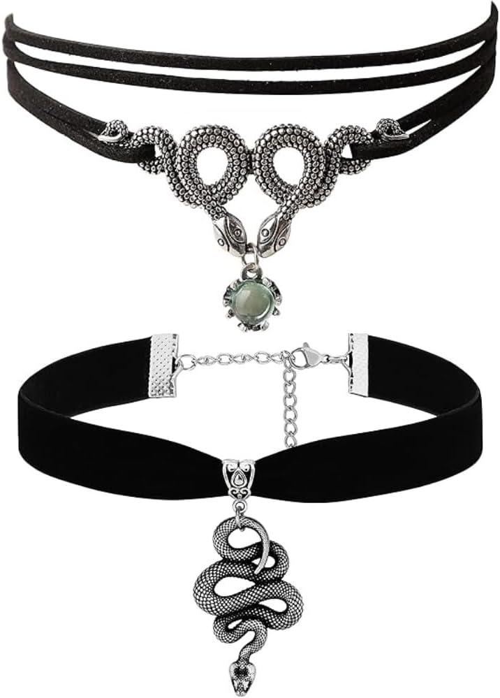 Amazon.com: Sacina Gothic Snake Choker Necklace Set, Gothic Snake ...