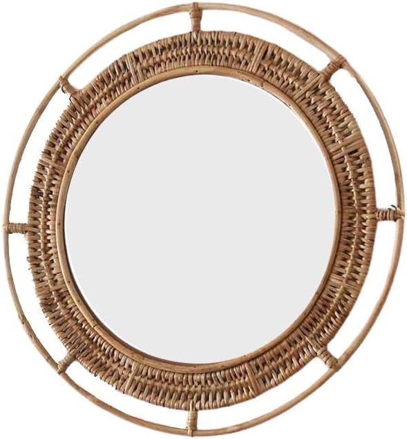 DECOCLICO-Miroir Rond Vintage en rotin-Vintage-L60,000 x l60,000 x h0 ...
