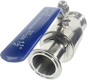 Amazon.com: Sanitary Full Port Ball Valve Clamp Type Ferrule Stainless ...