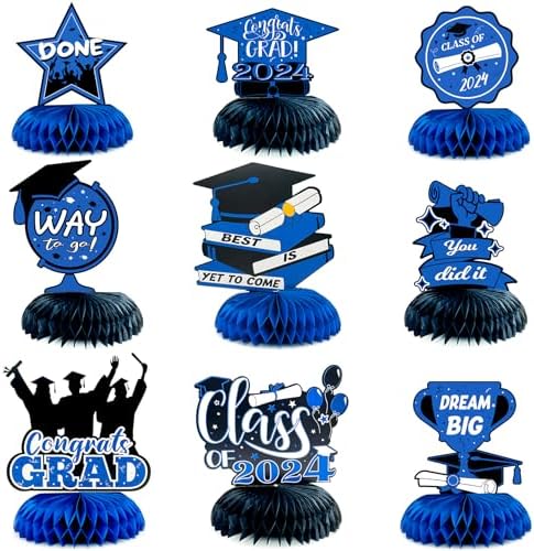 Amazon.com: 9PCS Graduation Party Decorations Class of 2024 Congrats ...