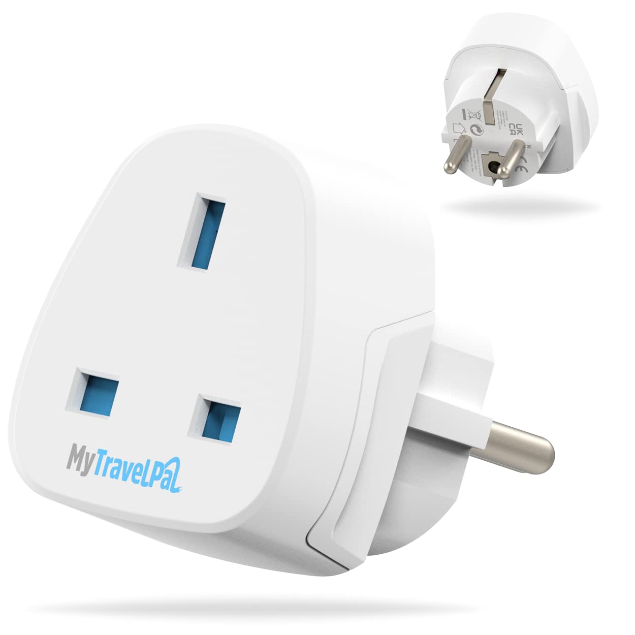 UK To Europe Plug Adapter (2 Pack) | 2 x MyTravelPal® European EU ...