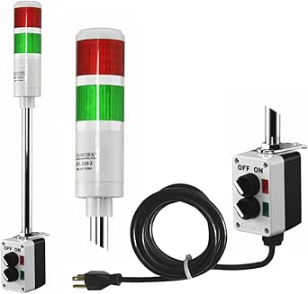 Signaworks - Luz LED de torre Andon de 2 focos, apagada, rojo/verde ...