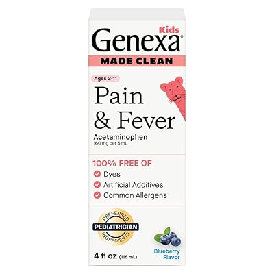Genexa Children's Clean Acetaminophen | Pain & Fever Reducer for Kids ...