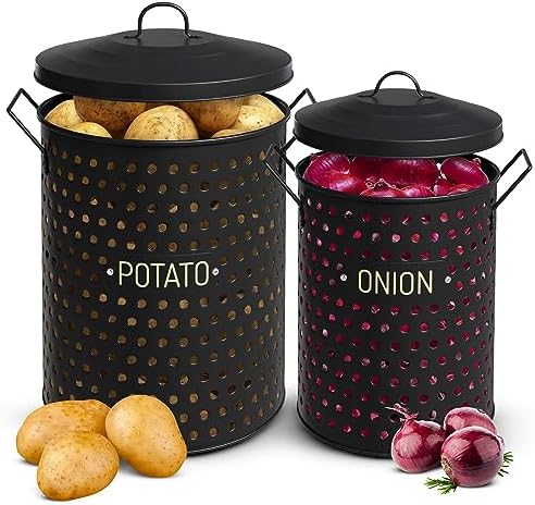 Amazon.com: Kitchlab Set of 2 Potato and Onion Storage Bin - Matte ...