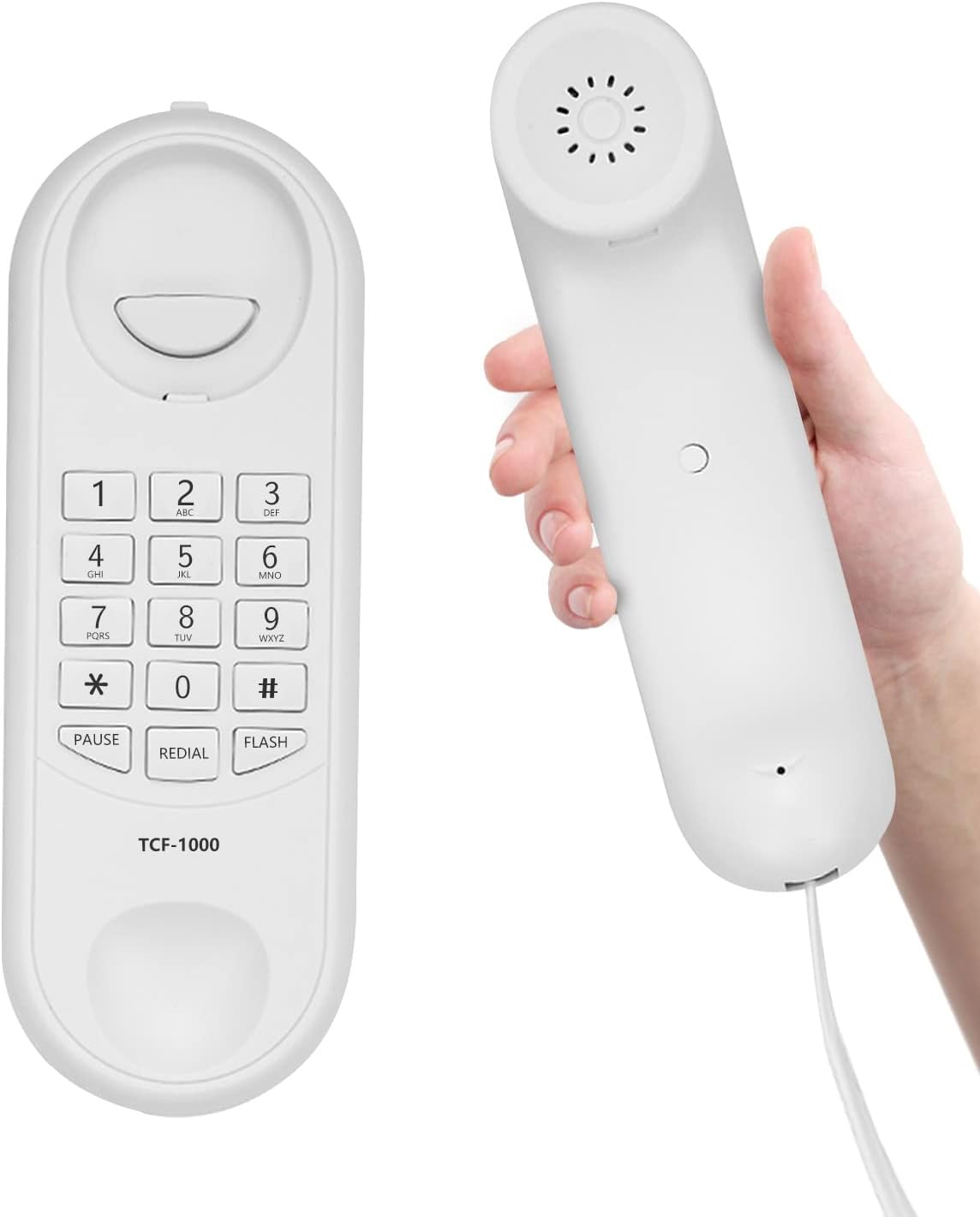 Ornin T102 Trimline Corded Telephone, Wall mountable, Last Number ...