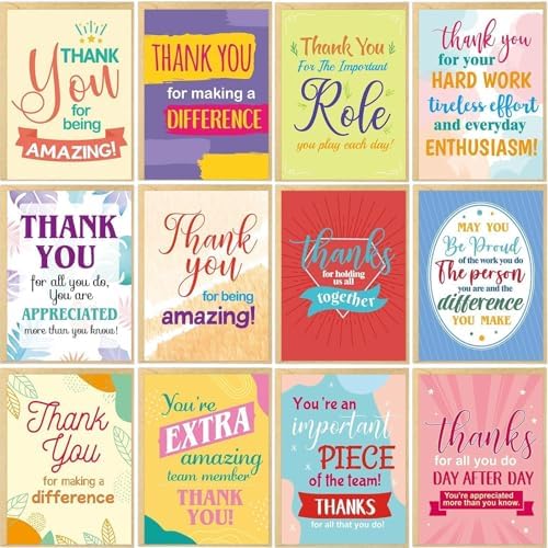 Amazon.com : Decorably 24 Pack 6x4in Employee Appreciation Cards with ...