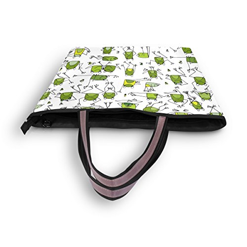 Buy Large Shoulder Bag Funny Frogs Bag Tote Top Handbag With Zipper ...