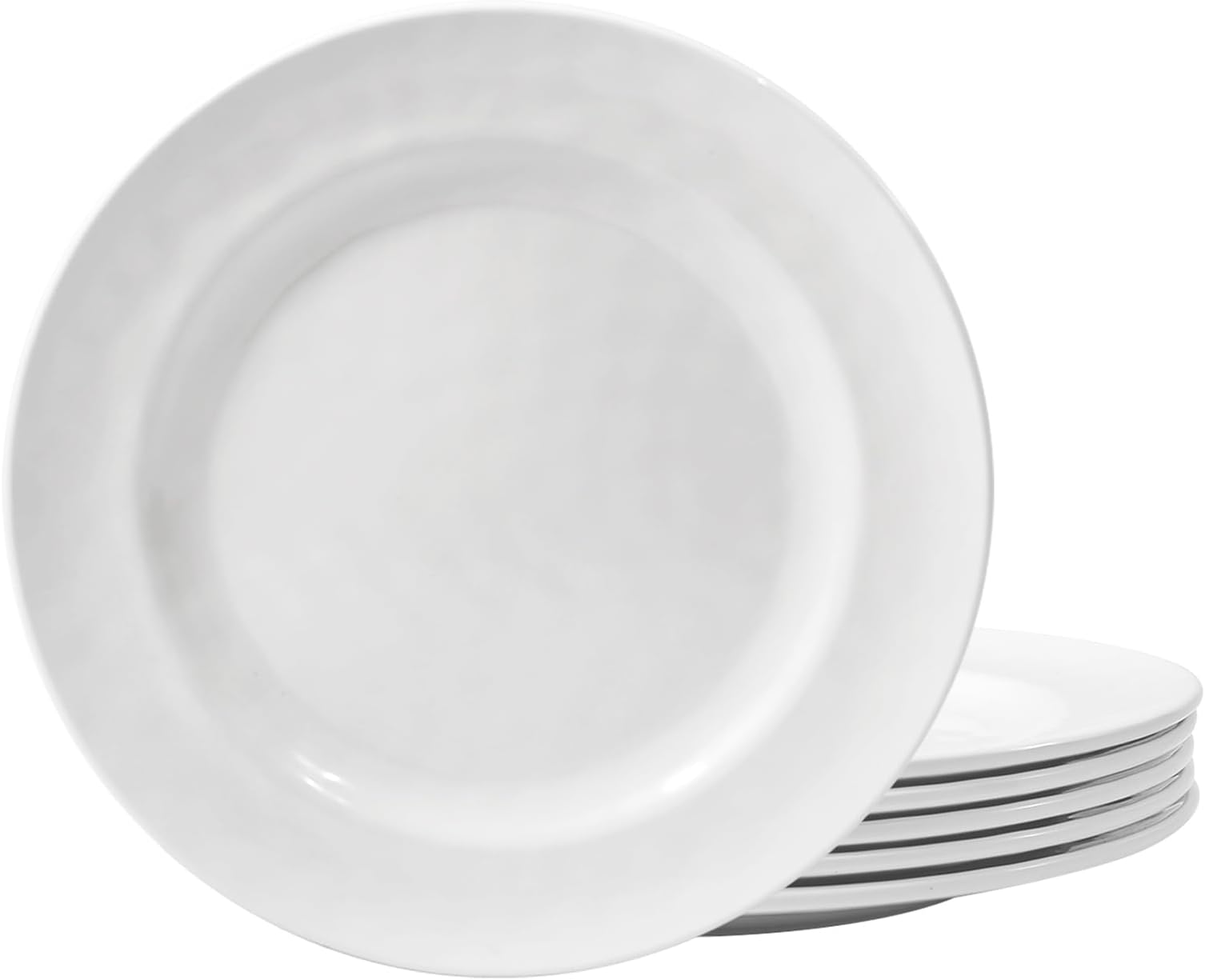 Amazon.com | Melamine Dinner Plates Set - 10 3/4 Inch White Melamne ...