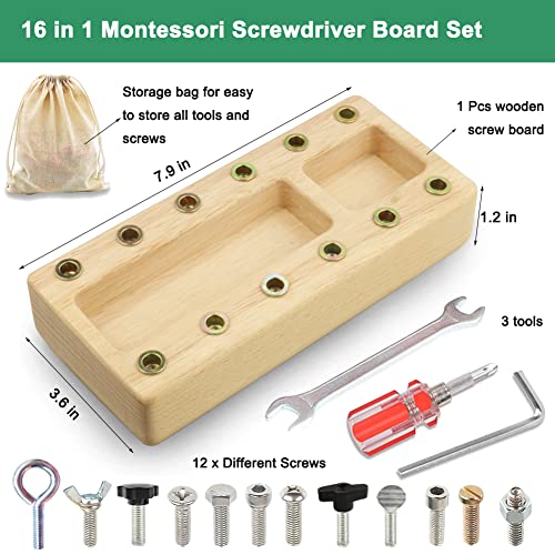 Snapklik.com : Montessori Screwdriver Board Set, Wooden Montessori Toys ...