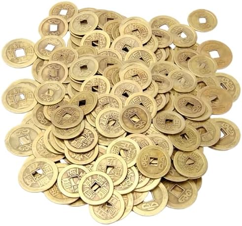 EXIN DEHCEN Pack of 100 Chinese Lucky Coins, Colour Bronze Chinese ...