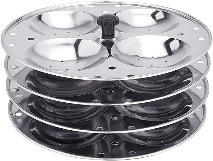 Amazon.com: Non Stick Stainless Steel 4 Plates Idli Plates Idli Maker ...