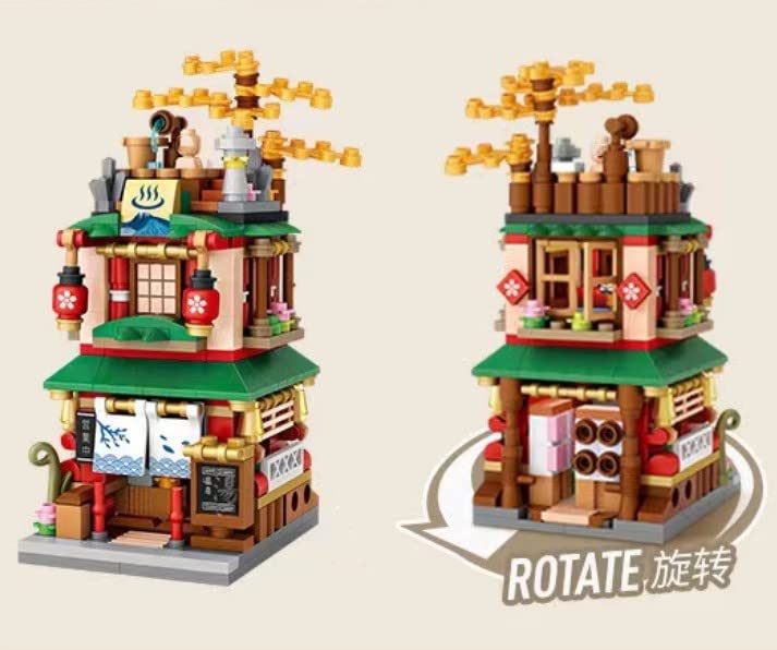 Modular House Building Set, Hot Spring House Model Set, 399 Pcs ...