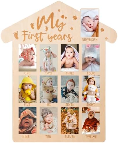 My First Year Picture Frame, My First Year Photo Display Wood Milestone ...