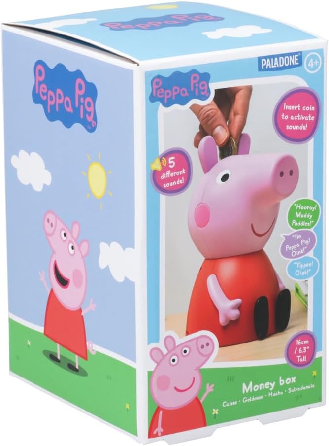Amazon.com: Paladone Peppa Pig Figure Shaped Money Box - Officially ...