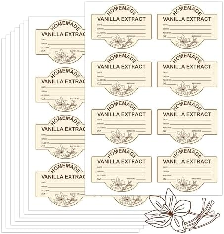 Amazon.com: Homemade Vanilla Extract Labels with Instructions - Set of ...