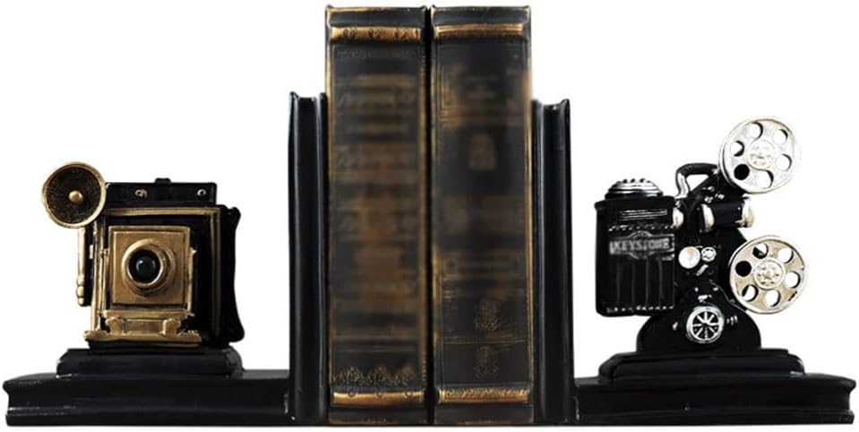 Amazon.com: Book End Retro Camera Resin Bookend Movie Film Projector ...