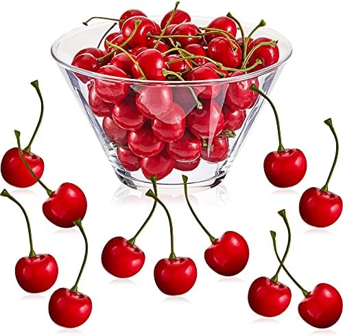 Amazon.com: XINFU Fake Artificial Fruit Big Double Cherry Decoration ...
