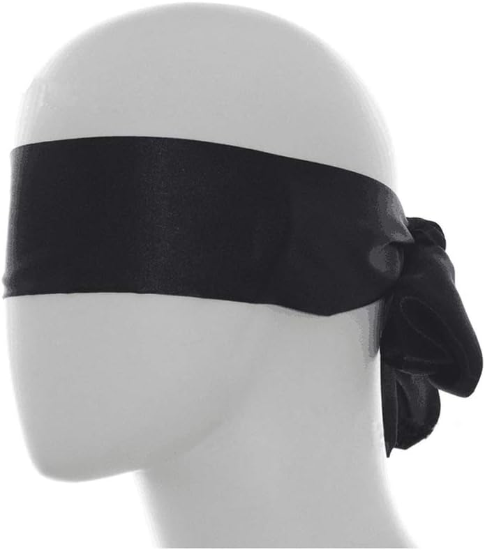 Amazon.com: 1PCS Black Lacquer Eyeshade Long Slim Ribbon Thin Blindfold ...