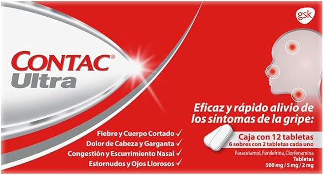 Contac Ultra Antigripal 12 tabs : Amazon.com.mx: Salud y Cuidado Personal