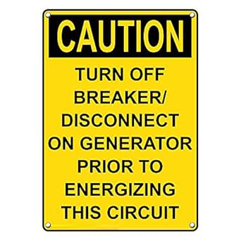 Weatherproof Plastic Vertical OSHA Caution Turn Off Breaker/Disconnect ...