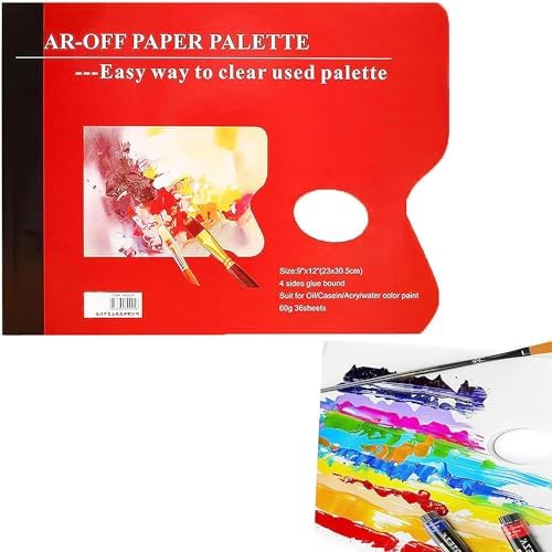 Tear Off Palette - 40 A4 Disposable Palette Sheets - for Oil and ...