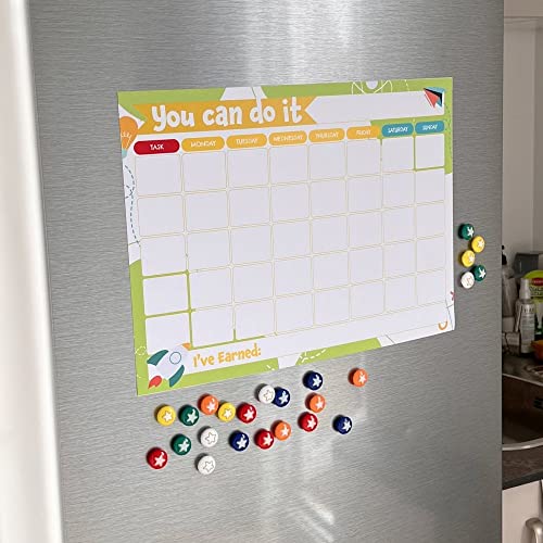 Magnetic Reward Chart for Children, Kids, Toddlers, Boys and Girls with ...