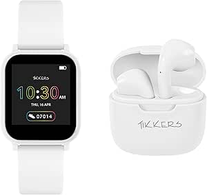Tikkers Teen Kids Series 10 White Interactive Smart Watch and Earbuds ...