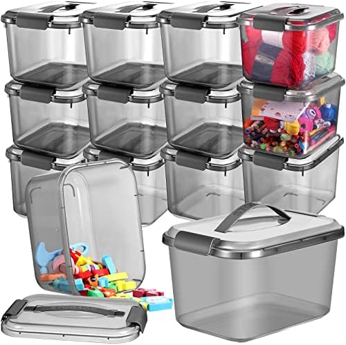 Amazon.com - Zubebe 12 Pcs 5.5 Quart Clear Latch Storage Box Clear ...