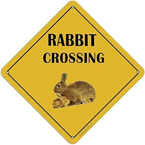 Amazon.com : Rabbit Crossing Metal 12X12 Inch Vintage Look Warning ...