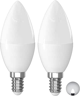 2 Pack Super Bright E14 7W Led Candle Light Bulbs Cool White, Energy ...