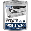 TARPAL 8x16 Feet Tarps Silver 10.5Mil Multipurpose Protective Cover ...
