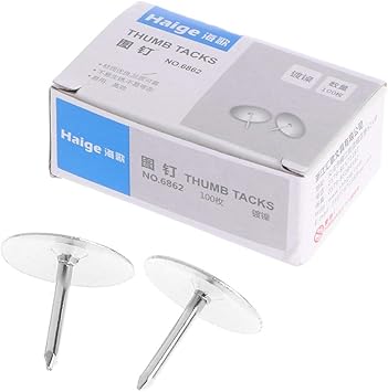 Amazon.com: 80 Pcs Flat Thumb Tacks Silver Thumb Nails Round for Head ...
