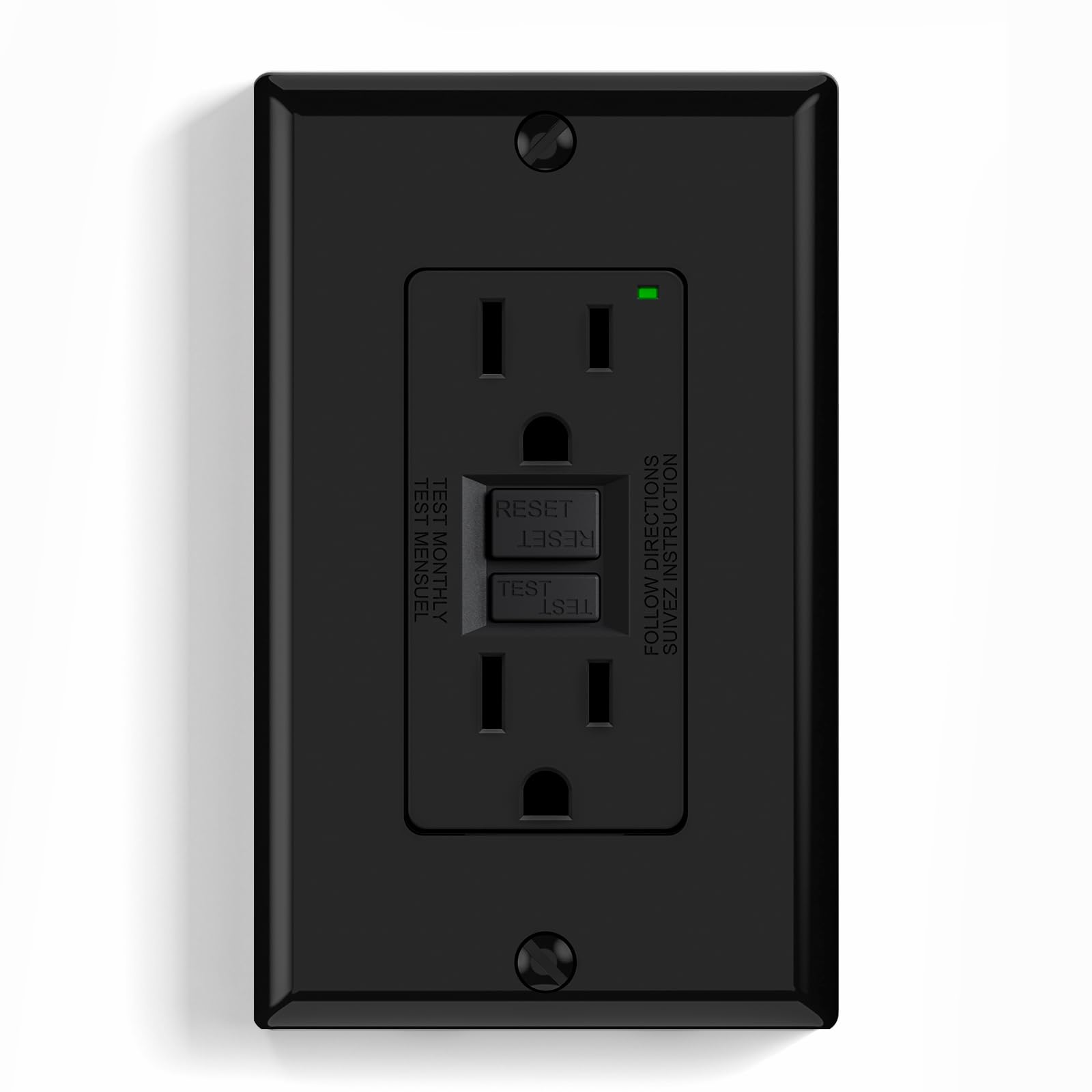 ELEGRP GFCI Outlet 15 Amp, Self-Test GFI Electrical Outlet with Narrow ...