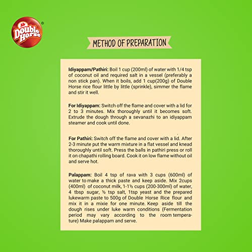 Double Horse Traditional Appam /Idiyappam /Pathiri Rice Flour, 1 kg ...