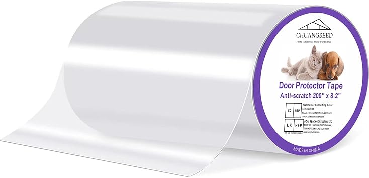 CHUANGSEED Door Protector from Dog Scratching,21cm x 5meter Clear Door ...