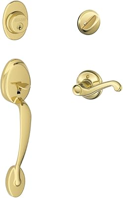Weiser Kingsway Brass Front Door Lock and Handle Set, Deadbolt Lock and ...