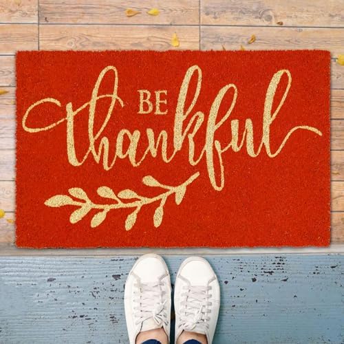 Amazon.com: AnyDesign Fall Natural Coir Doormat Thanksgiving Be ...