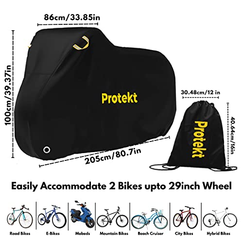 Protekt Bike Cover for 2 Bikes – 190T Nylon Push Bike Covers for ...