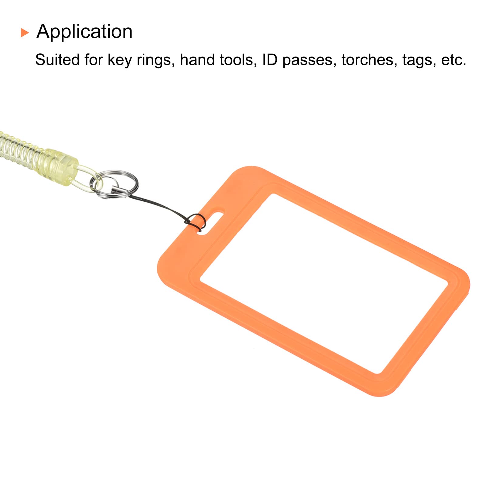 PATIKIL Retractable Coil Spring Keychain Clasp with Big Key Ring 260mm ...