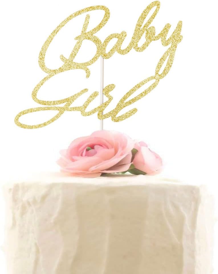 Amazon.com: Baby Girl Cake Topper - Welcome Baby Girl Cake Toppers for ...