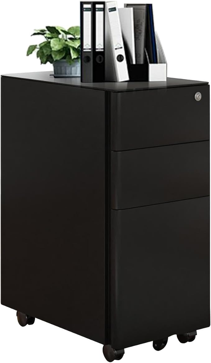Amazon.com: EcoHarbor 3 Drawer Small File Cabinet with Lock, Metal ...