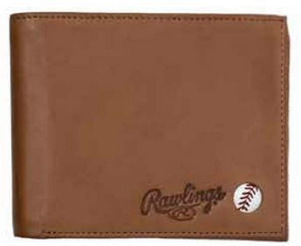 Amazon.com: Rawlings Play Ball Bifold Leather Wallet For Men (Tan ...