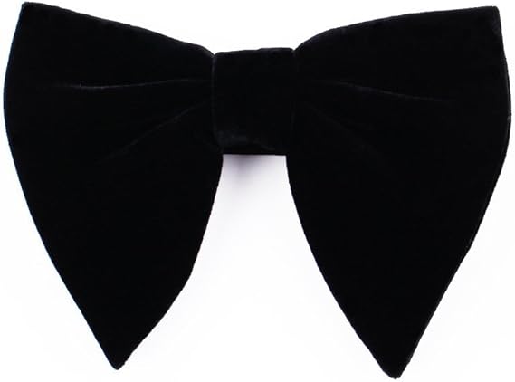 Black Velvet Bow Ties Mens Pre-Tied Satin Formal Tuxedo Big Bowtie ...