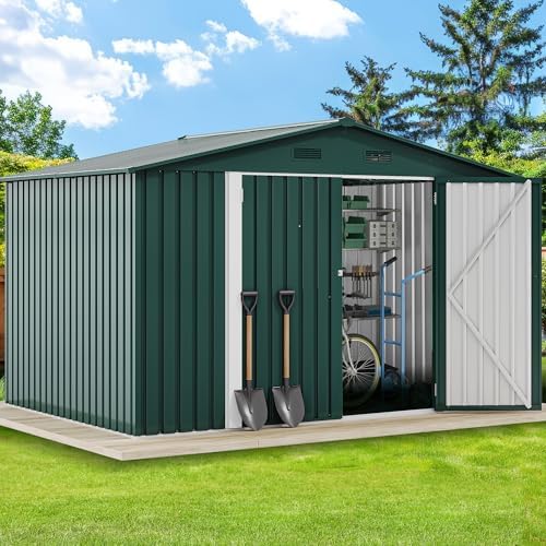 Amazon.com : VURAX 6x4FT Metal Outdoor Storage Shed with Floor ...