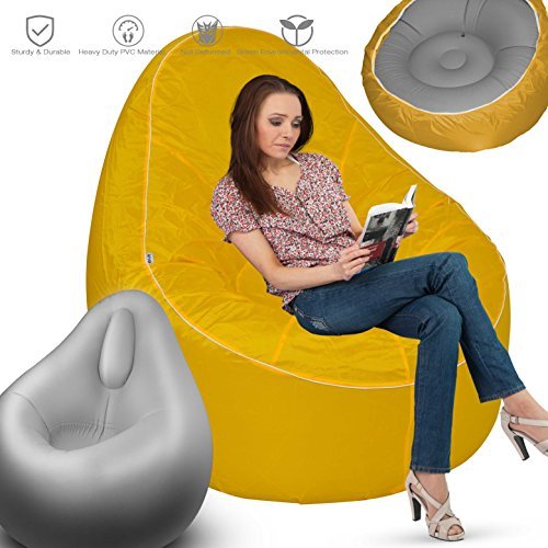 C-Yellow : Inflatable Sofa,GREEN JUNGLE Inflatable Chair Portable Air ...