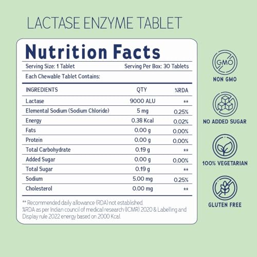 DIVE Daily Lactase Enzyme | Chewable Tablet | Dairy Relief Supplement ...