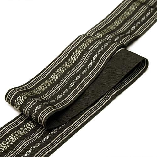 KYOETSU Men's Japanese Kakuobi set Silk Hakata-ori Kakuobi + Koshihimo ...