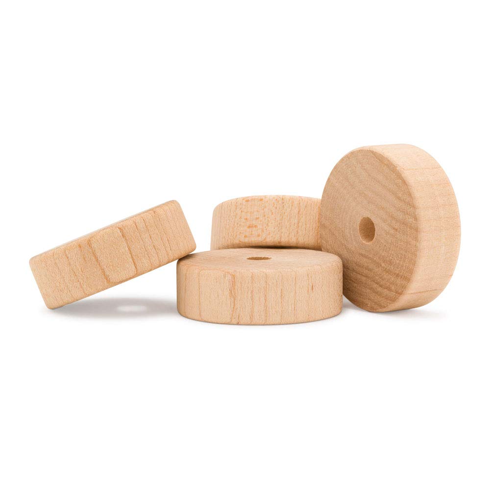 Amazon.com: 2-1/2-inch Diameter Slab Wooden Wheels for Crafts 3/8-inch ...
