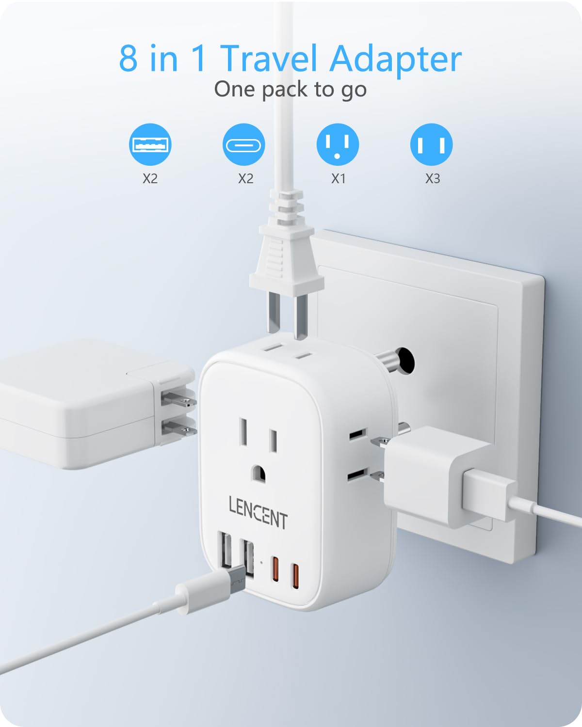 Snapklik.com : LENCENT US To India Power Plug Adapter, Indian Travel ...