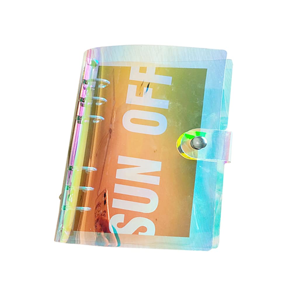 Amazon.com : A5 Rainbow Clear Soft Binder Cover with 6 Rings Refillable ...